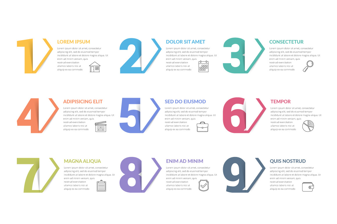 Numbers with Arrows | Graphics ~ Creative Market