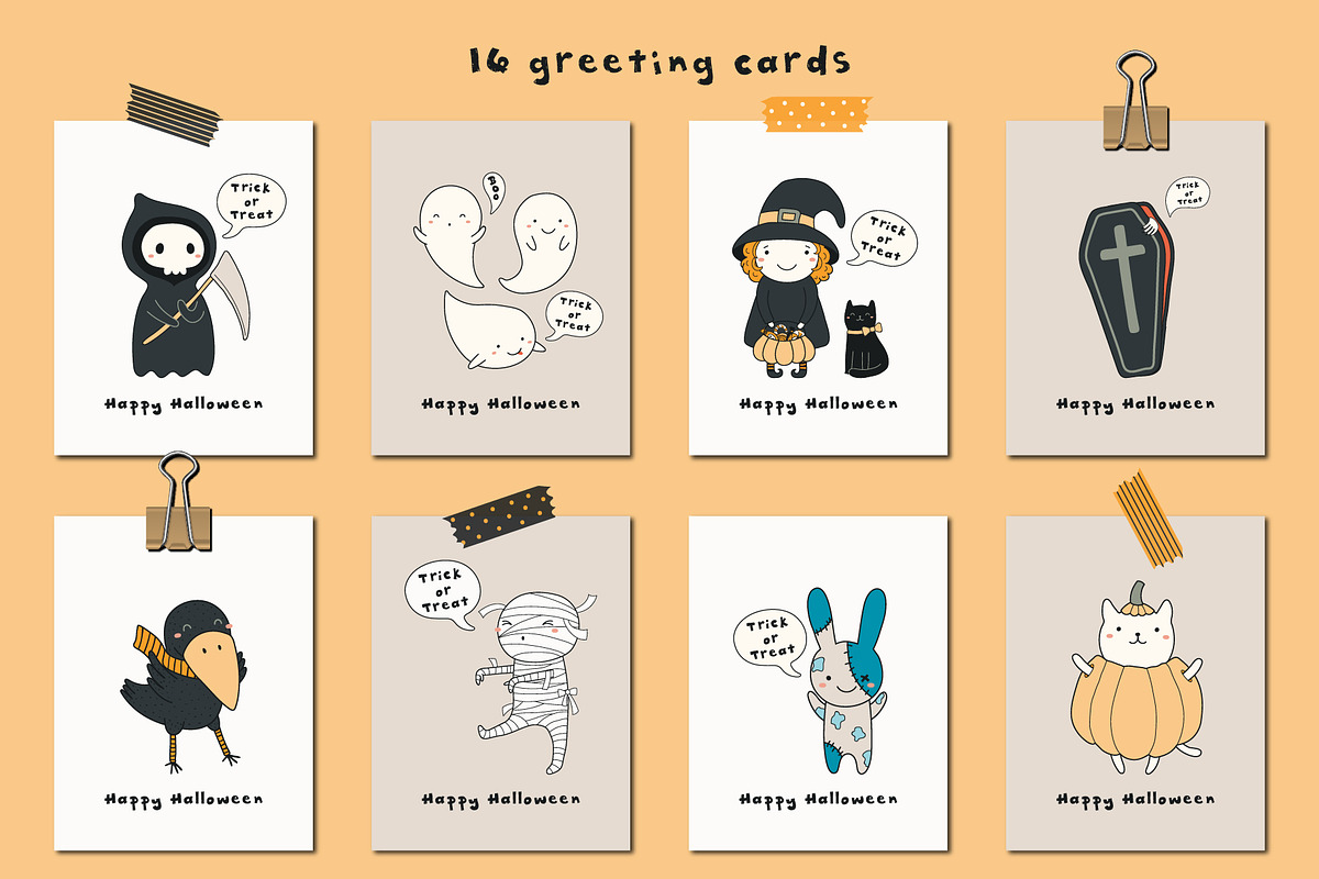 Kawaii Halloween Kids Vector Graphic, a Seasonal Illustration by ...