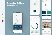 Exercise & Run Mobile App UI Kit, an UI Kit Template by uicube