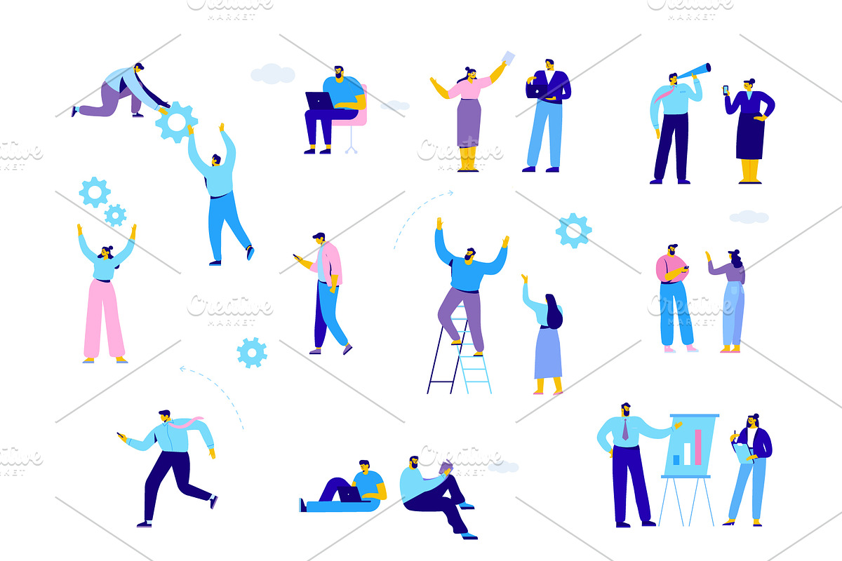 Business Team vector set, a Person Illustration by Vector_Art