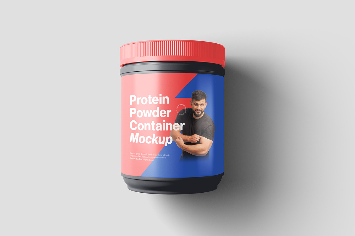 Protein Powder Container Mockups, a Packaging Mockup by artimasa