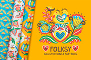 FOLKSY | graphics set, an Illustration by Nastya Tkachova | Creative Market