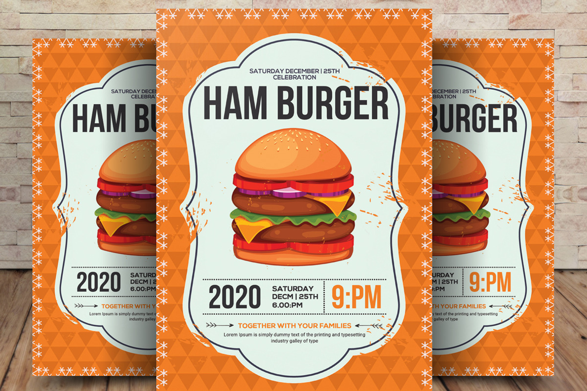 Ham Burger Flyer Template, a Flyer Template by graphicforest