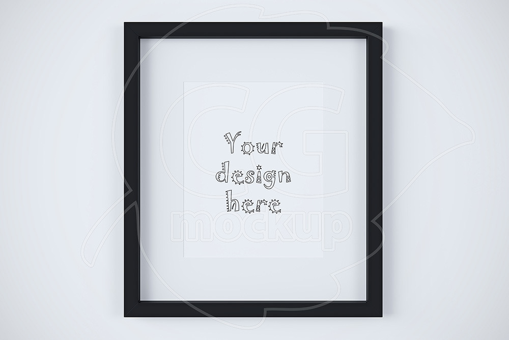 Minimal black frame with matt mockup, a Print Template by CGmockup