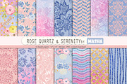 ROSE QUARTZ & SERENITY digital paper, a Pattern Graphic by Masha Studio