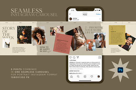 Seamless Instagram Carousel, a Social Media Template by Andrew Skoch Design
