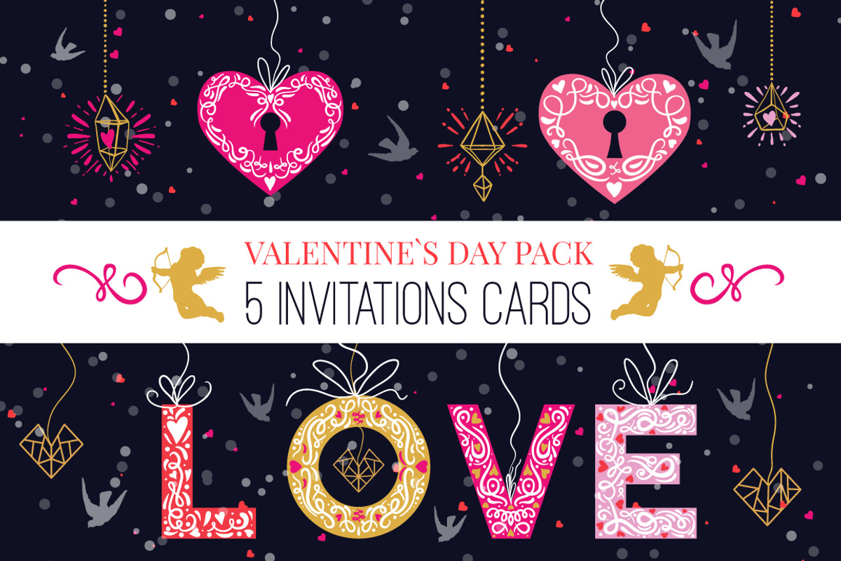 Colorful Valentine`s Day Cards, a Decorative Illustration by tomuato