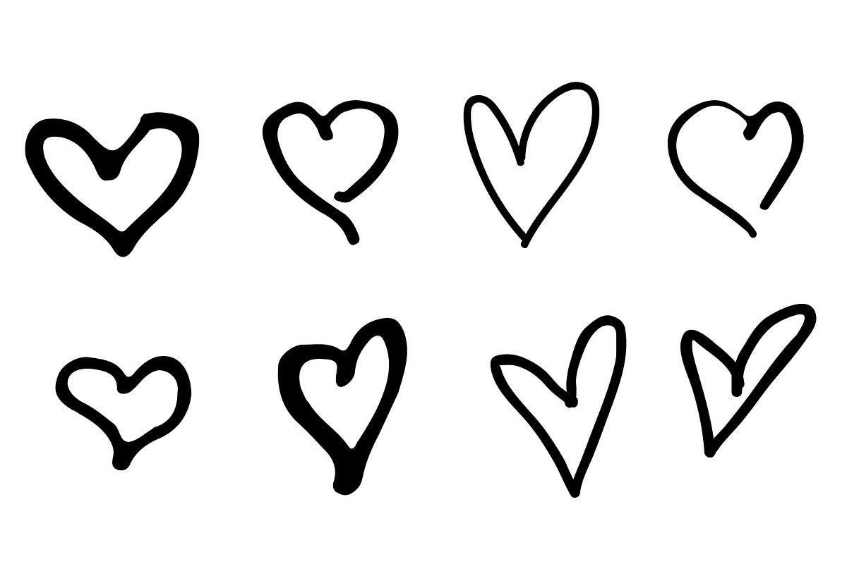 Hand Drawn Heart Icons, an Icon by Kaelise Design Studio