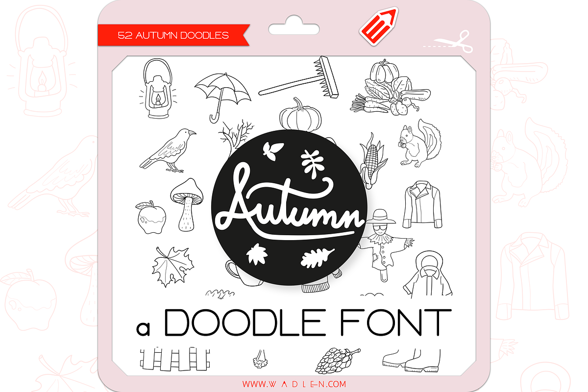 Autumn Doodles - Dingbats Font, a Symbol Font by WADLEN