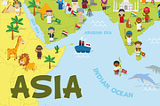 Cartoon Map of Asia