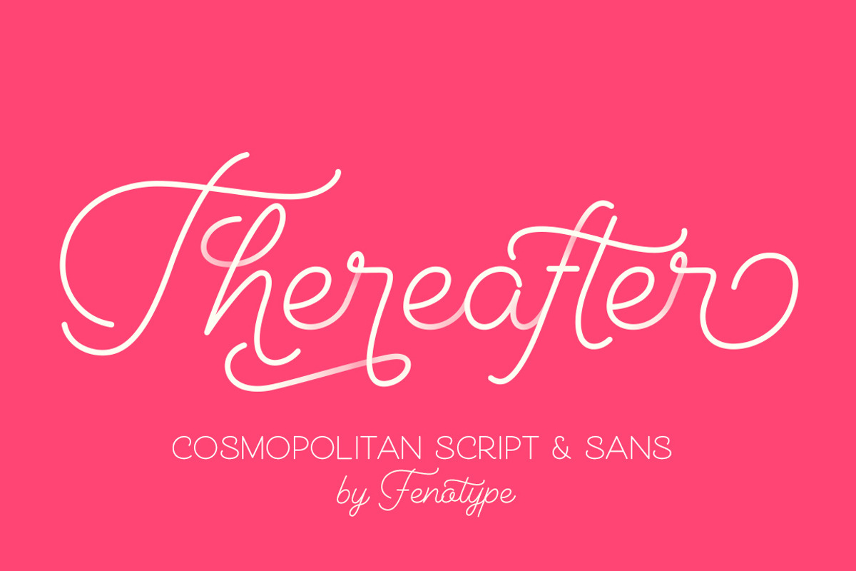 Cosmopolitan Script & Sans + Extras, a Script Font by Fenotype