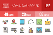 48 Admin Dashboard Filled Line Icons | Outline Icons ~ Creative Market