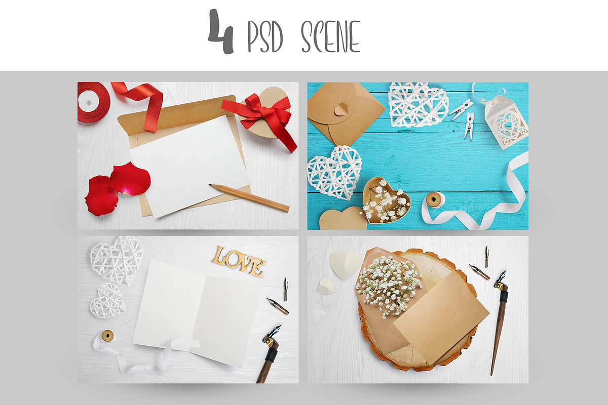 Valentine Mockup scene creator, a Pens & Pencil Mockup by Happy Letters
