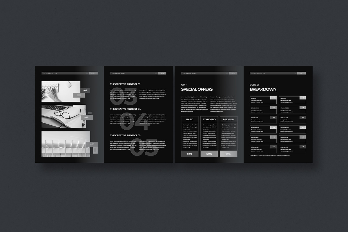 Black Proposal Design Template, a Magazine Template by mijli