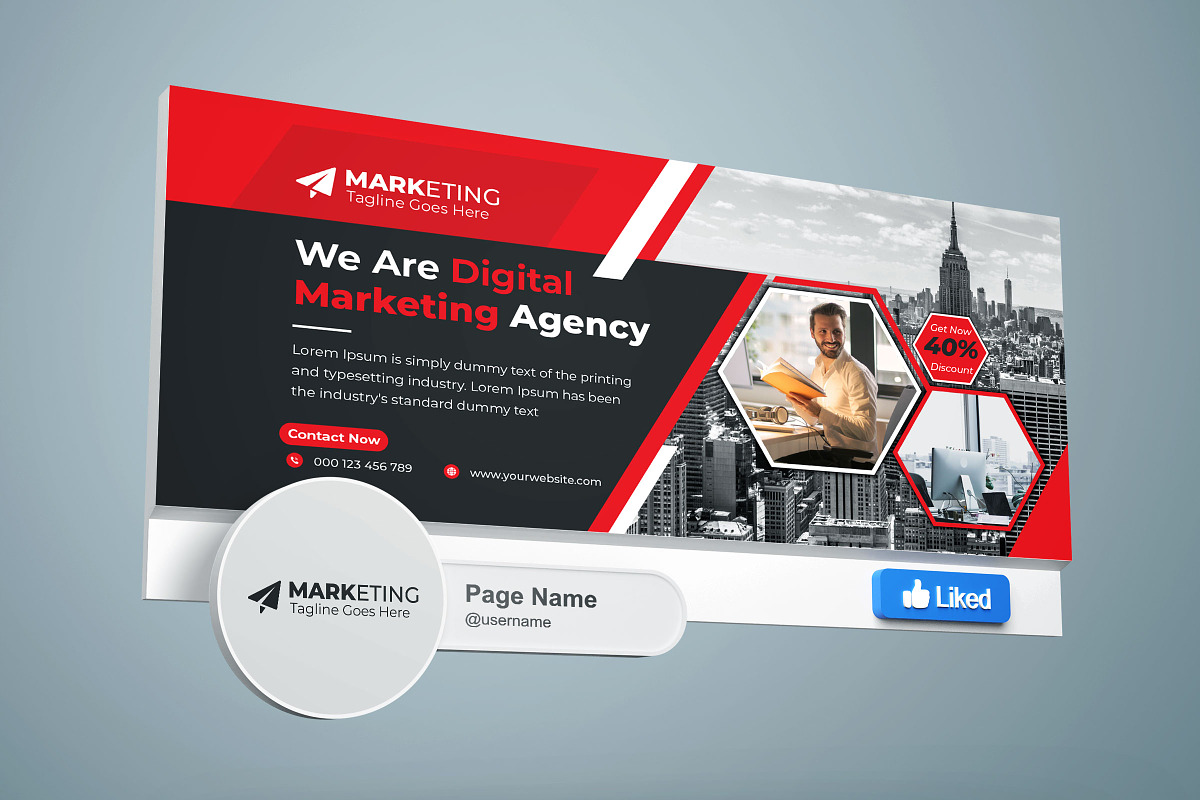 Social Media cover page template, a Templates & Theme by Graphiexperto