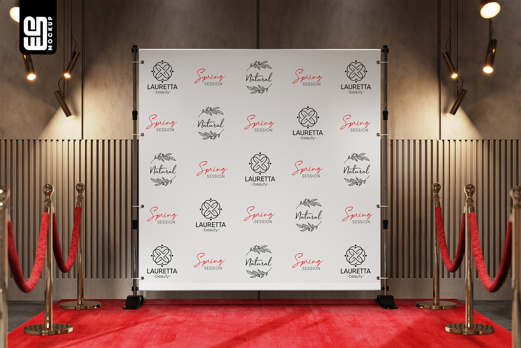 Banner with Red Carpet Mockup, an Advertising Mockup by SD Mockup