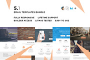 5 Email templates bundle I, an Email Template by ThemesCode