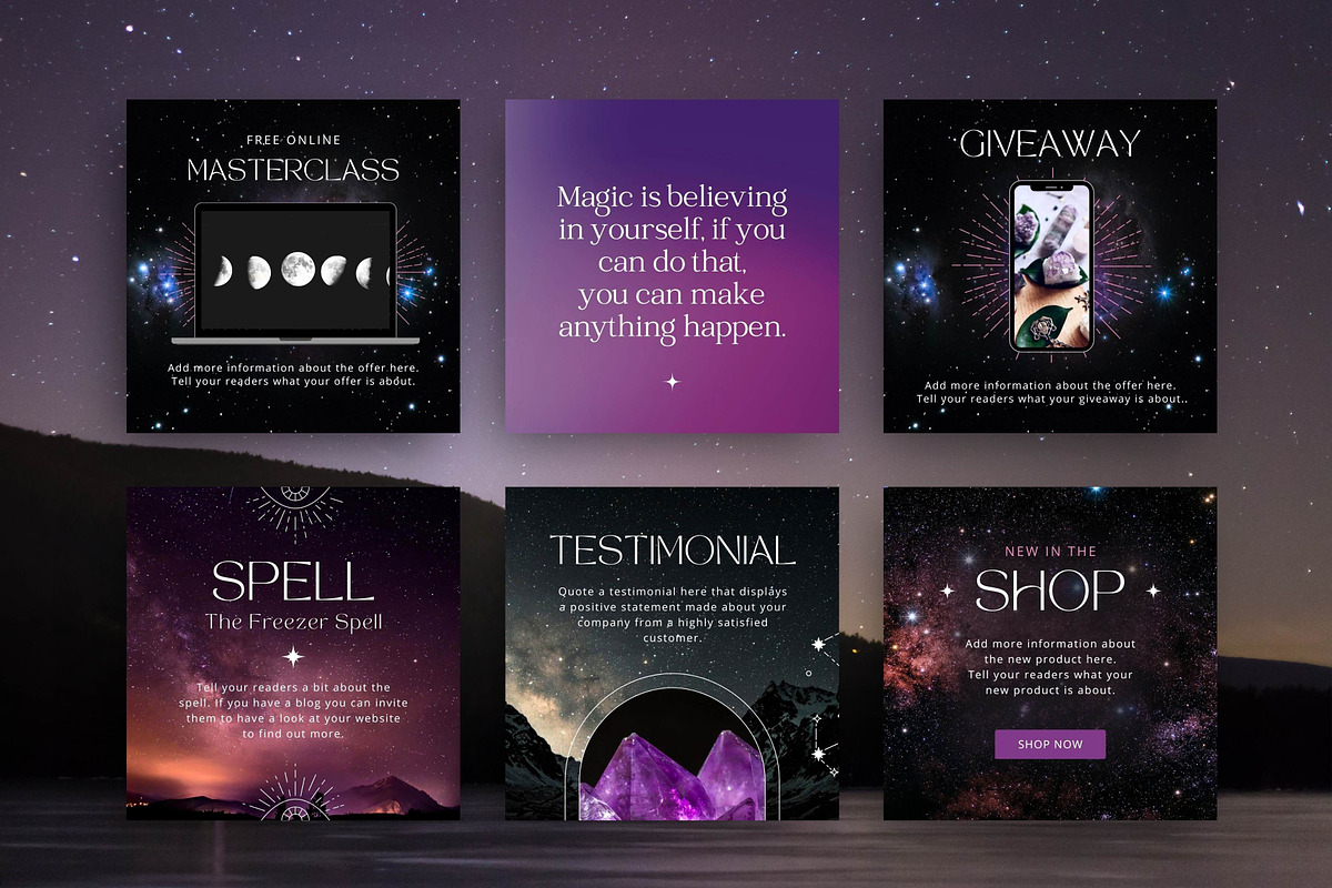 Galaxy Instagram Templates for Canva, a Social Media Template by ...