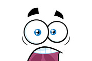 Scared Cartoon Funny Face, a Person Illustration by HitToon