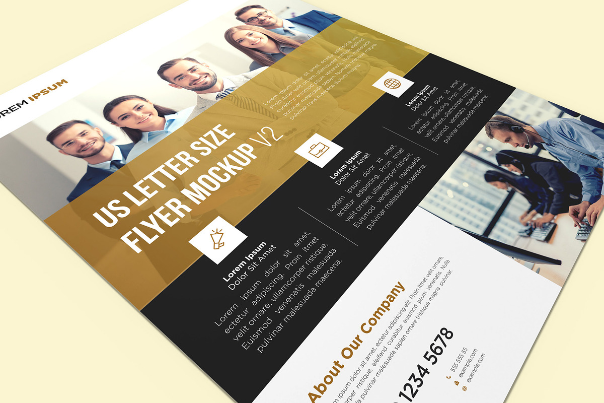 US Letter Size Flyer Mockup, an Advertising Mockup by Illusiongraphic