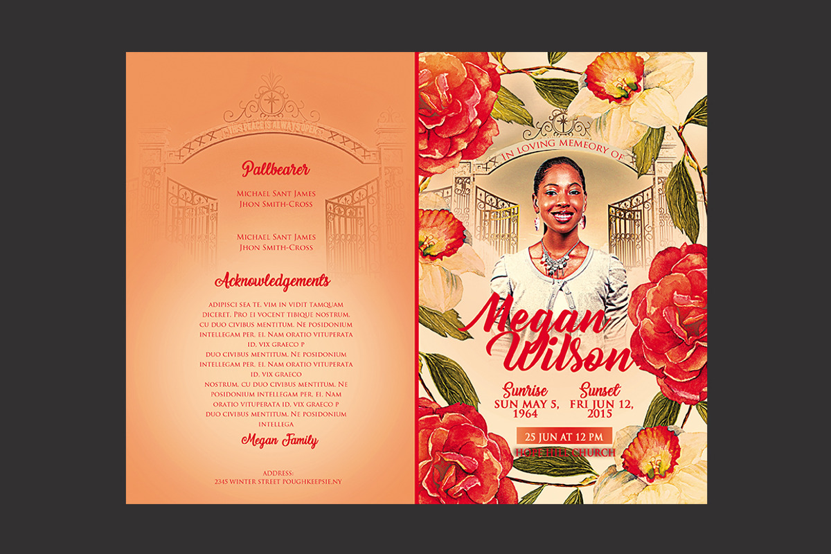 Funeral Porgram Template, a Flyer Template by DSGraphicDesign