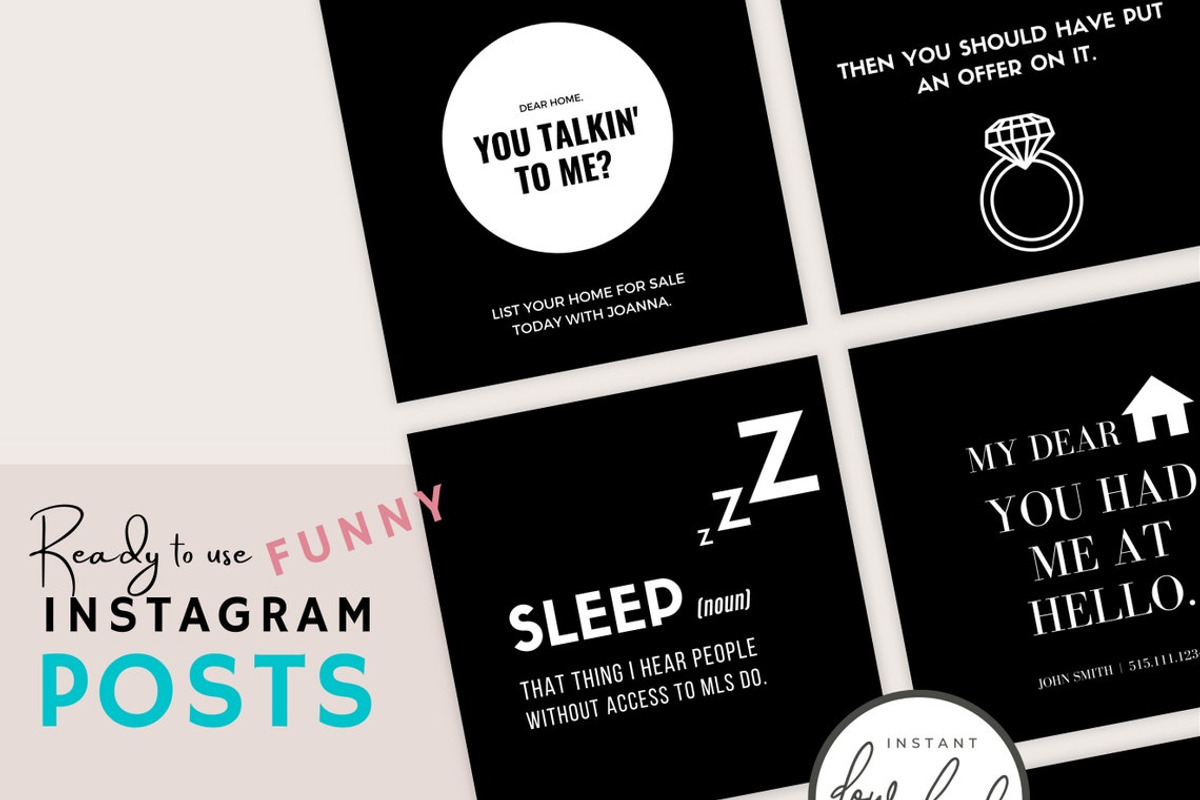 Funny Instagram Posts Real Estate CANVA Templates