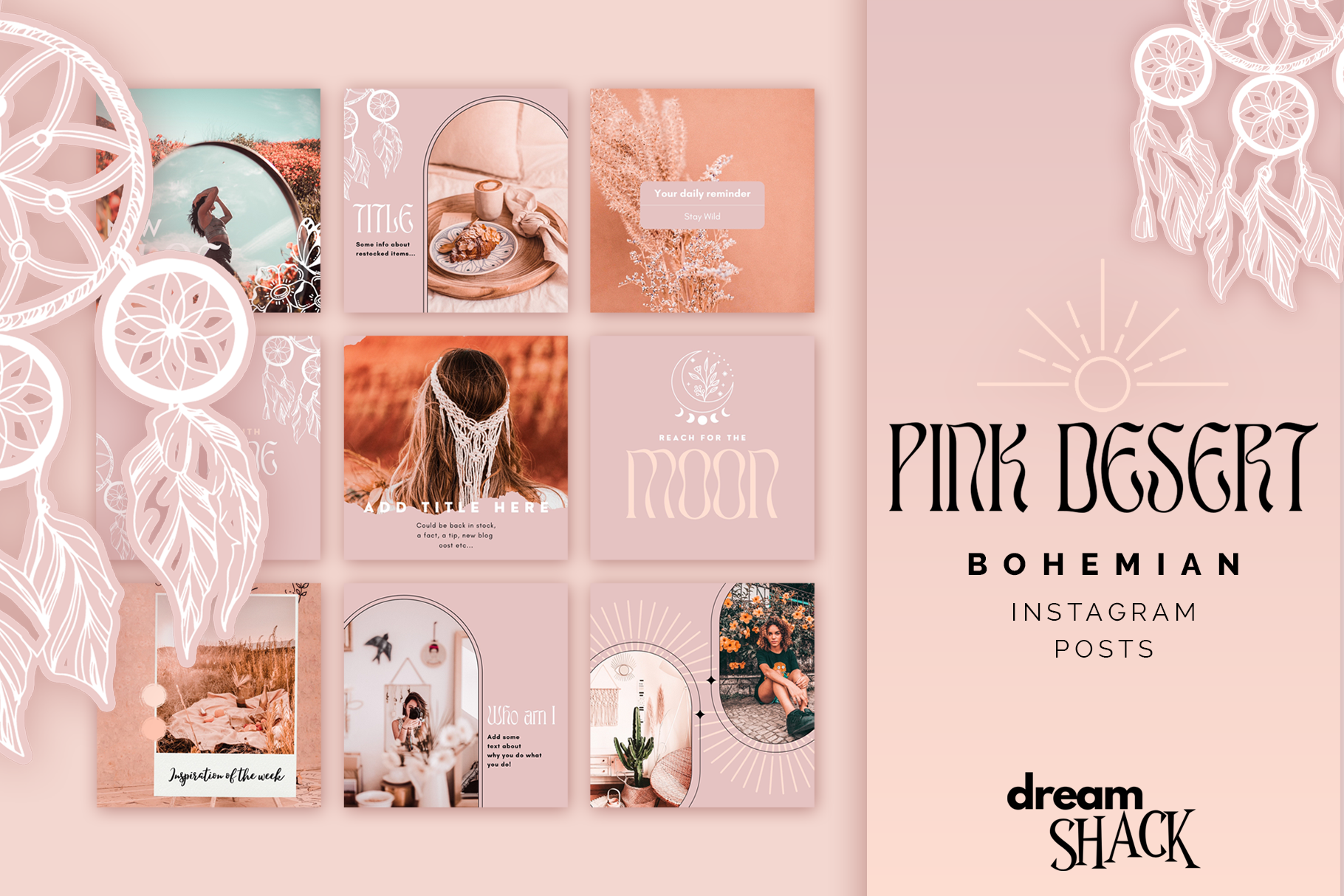 Instagram Post templates - Boho