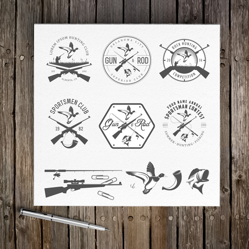 Vintage hunting logos (Set 1) | Branding & Logo Templates ~ Creative Market