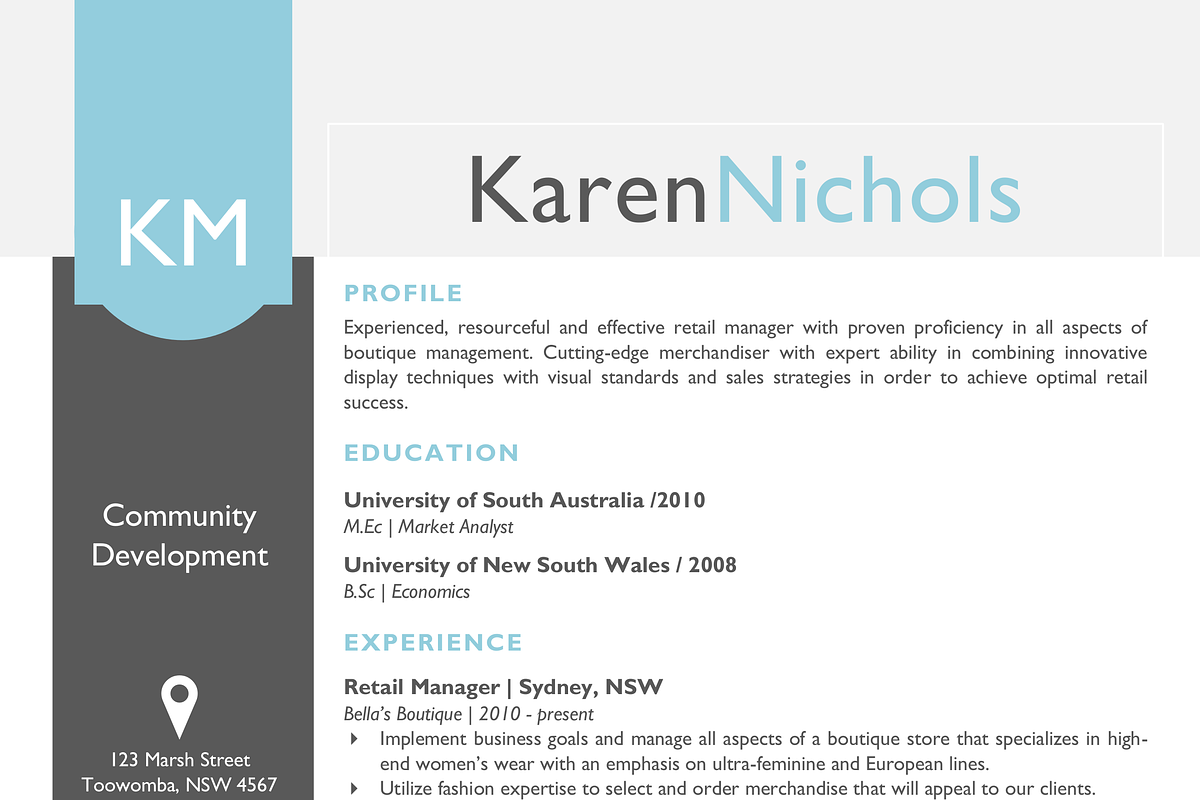 Eye-catching Word resume design, a Resume Template by Inkpower
