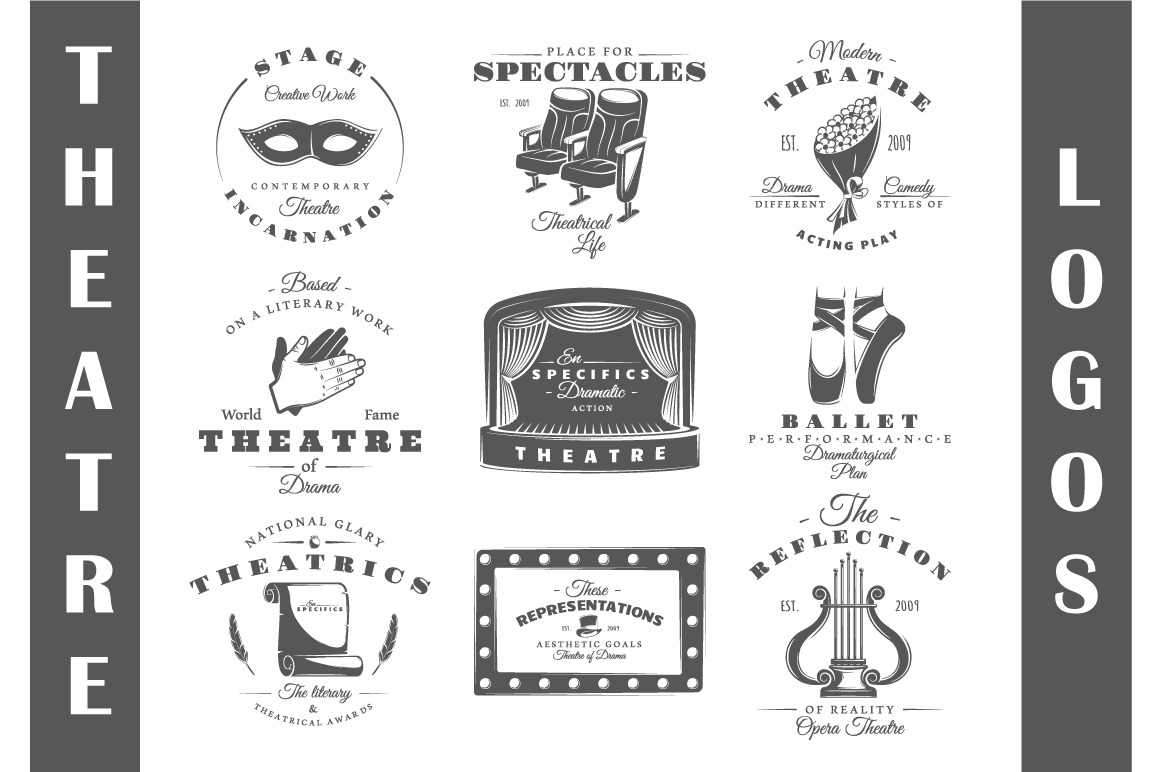 9 Theatre logos templates Vol.2, a Branding & Logo Template by Art Design