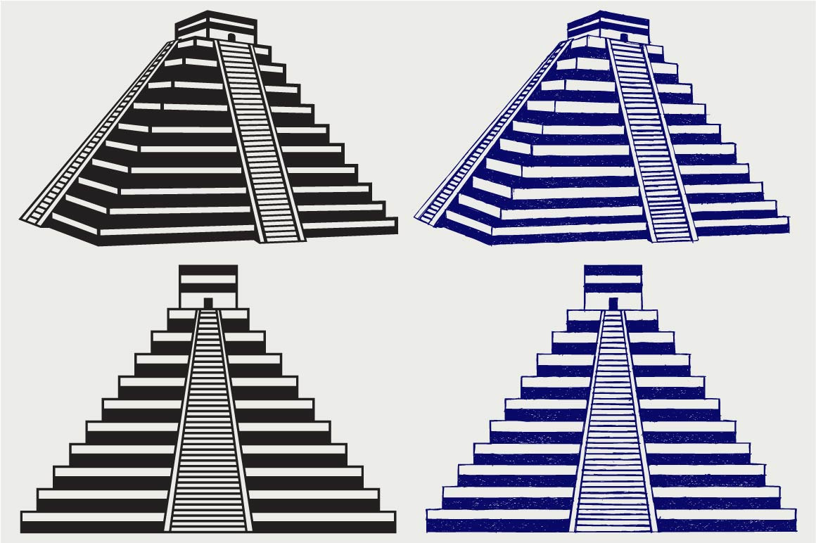 Pyramids in mexico SVG, an Outline Icon by LineworkStock | Creative Market