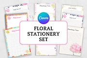 Floral Stationery Canva Template PLR