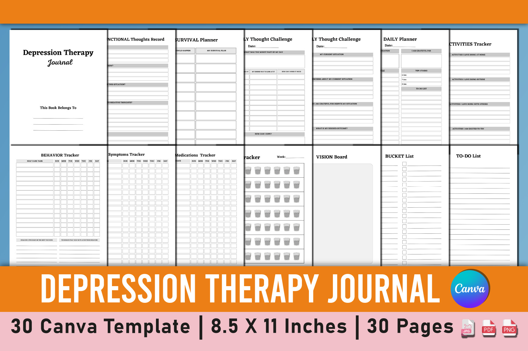 Depression Therapy Journal Canva