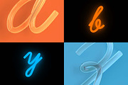 Cursive Neon Type, an Object Graphic by Design Assets | Creative Market