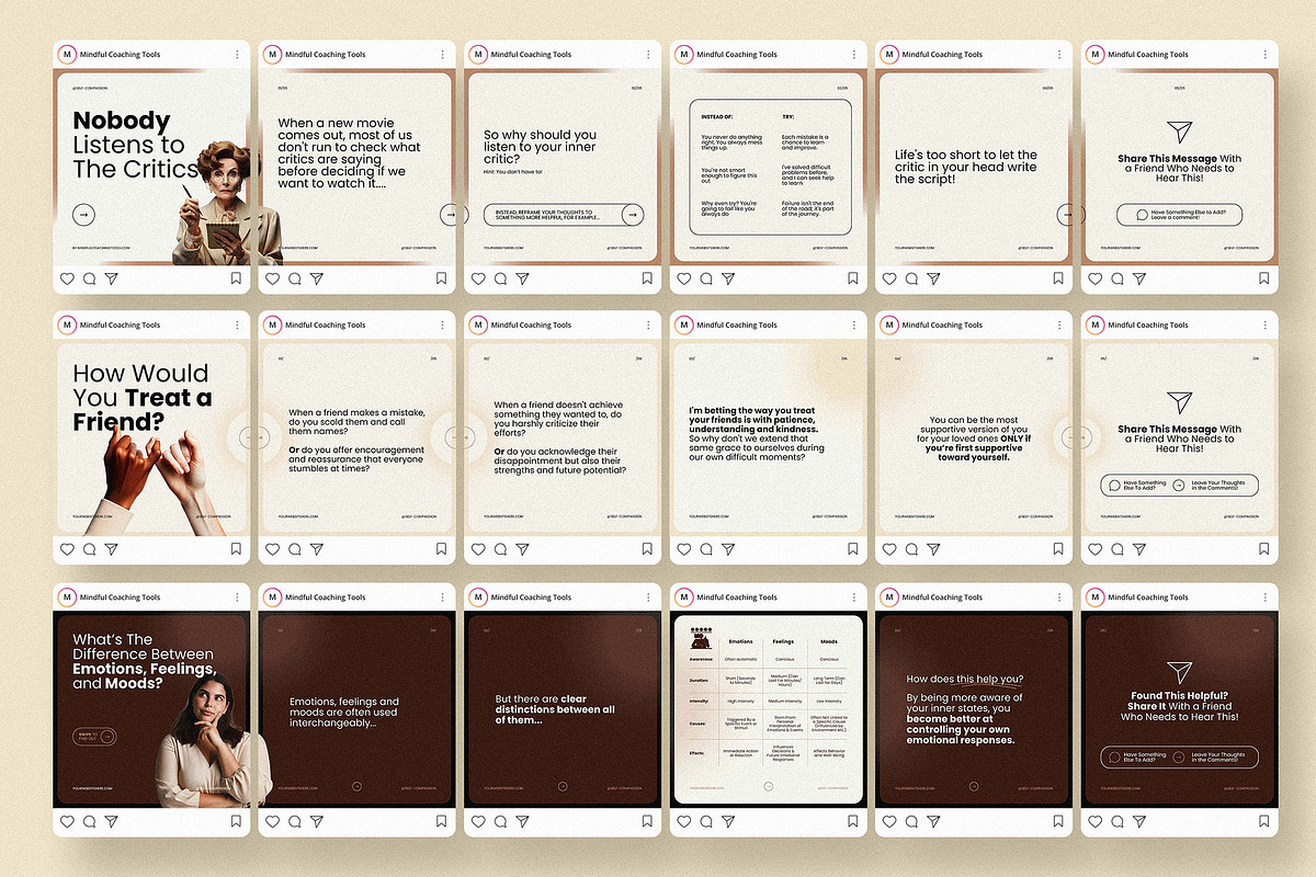 Self-Compassion Instagram Templates, a Social Media Template by AndrewPixel
