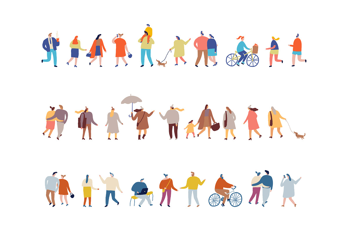 Vector flat people set