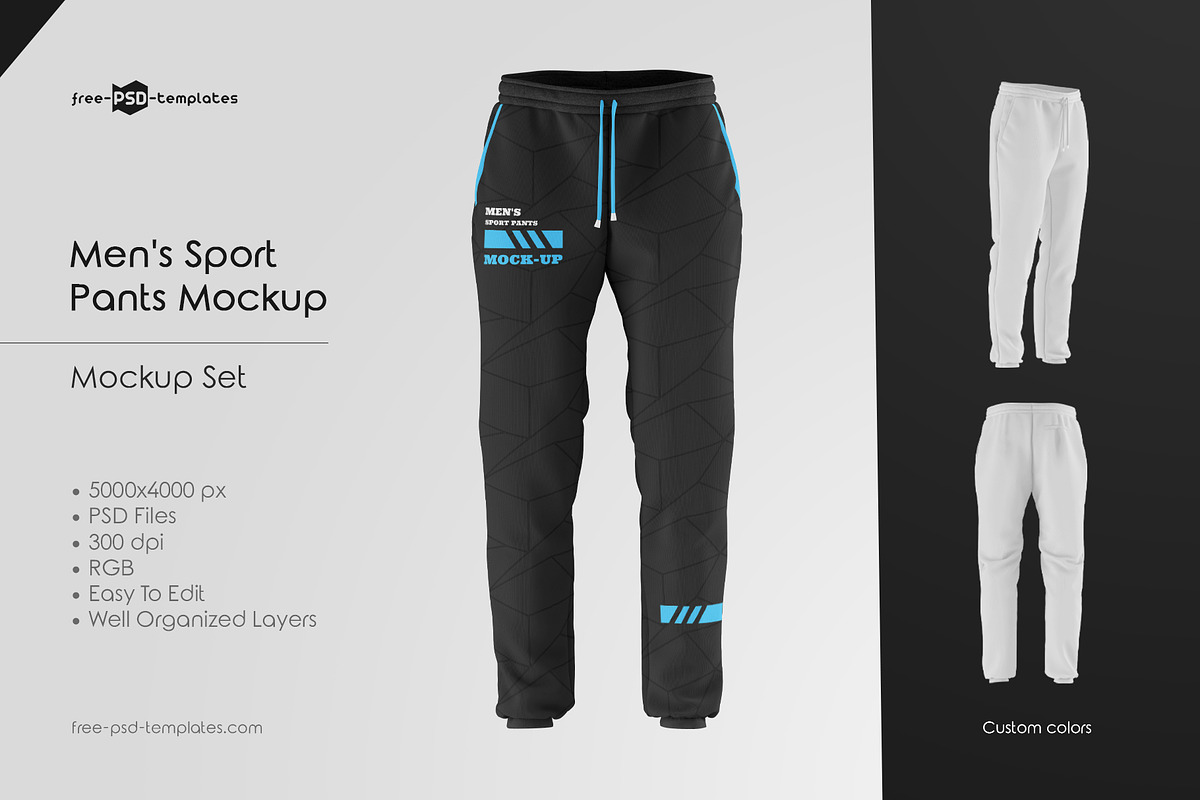 Men's Sport Pants Mockup, a Bottom Mockup by Free-PSD-Templates