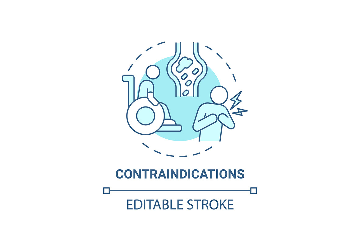 Contraindications blue concept icon, an Outline Icon by bsd studio