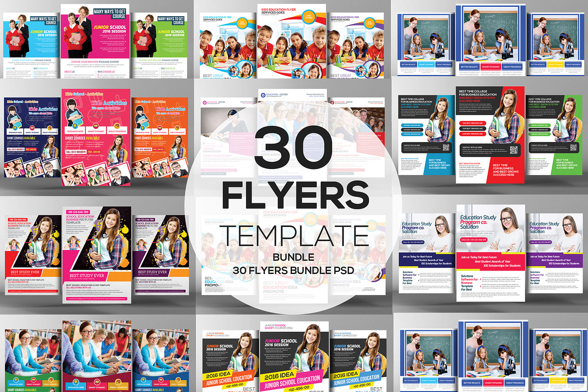 30 Education Flyers Bundle, a Flyer Template by graphicforest