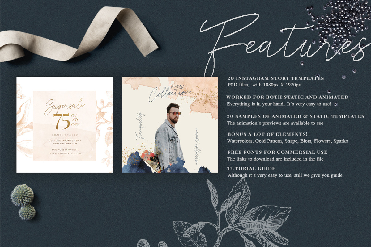 ANIMATED Instagram Watercolor POST, a Social Media Template by Eviory