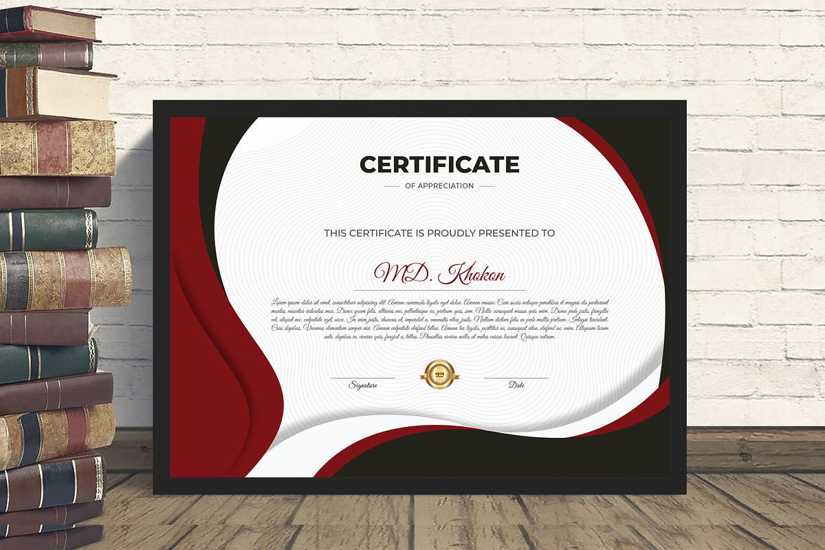 Modern Creative Certificate Design, a Stationery Template by MRI STUDIO