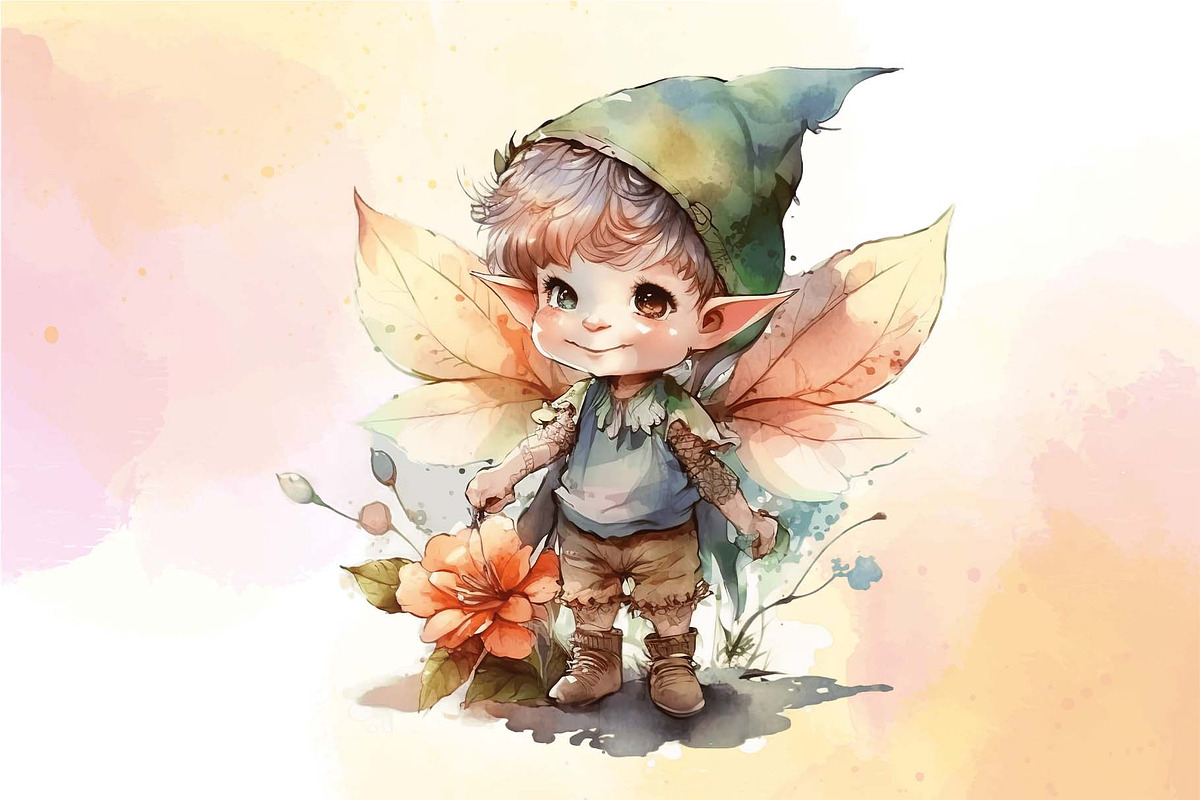 Cute Fairy Baby Boy Bundle, a Graphic by Moon Studio | Creative Market