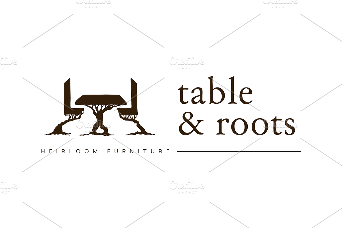 Table & Tree Roots / Furniture Logo, a Branding & Logo Template by Onyx ...