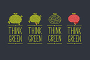 Think green labels, an Illustration by Beatriz Gascón