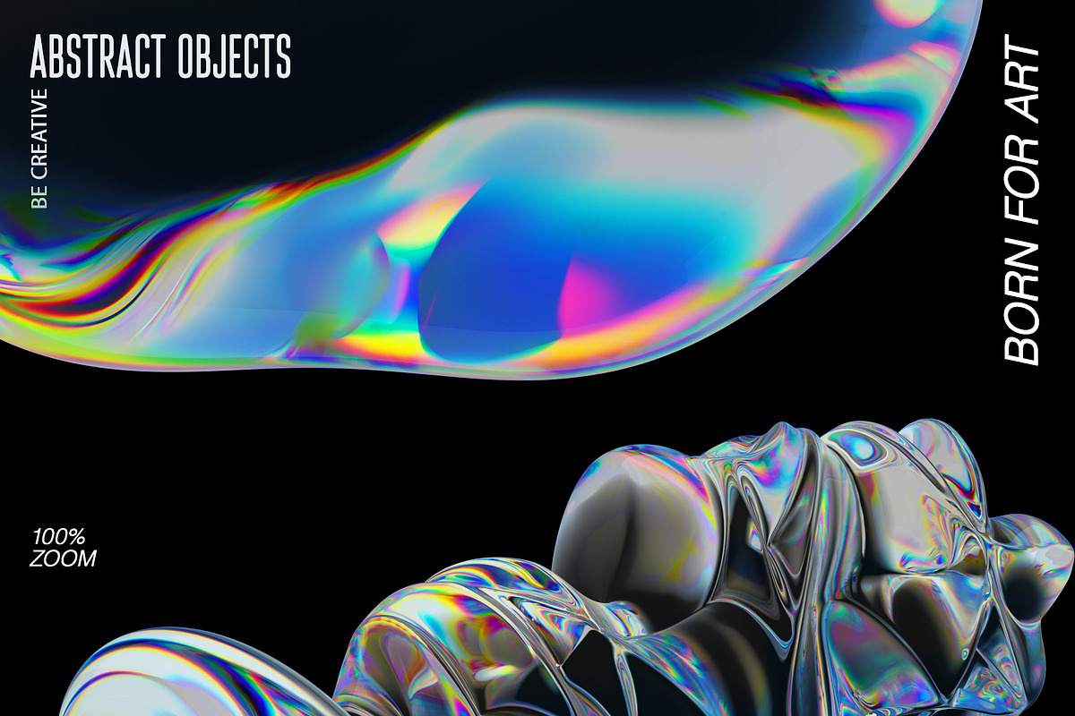 3D abstract dispersion glass, an Object Graphic by Polli Deeva