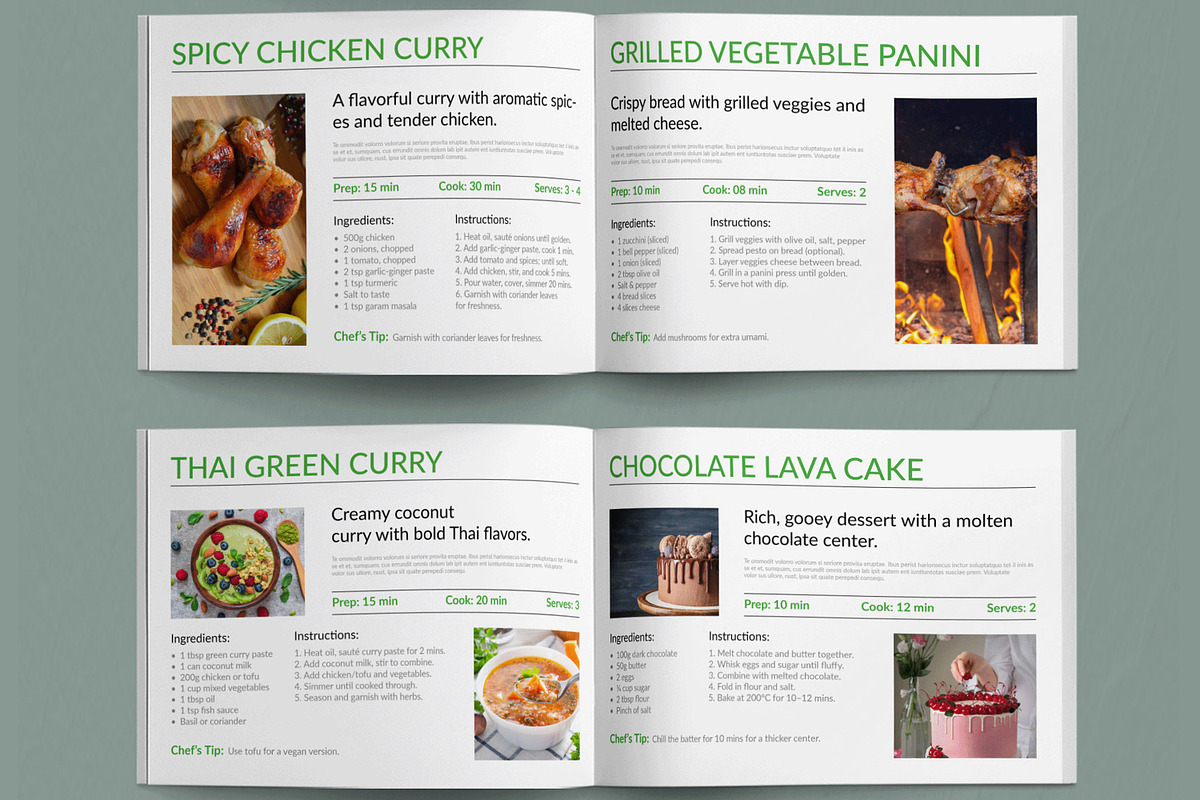 Recipe Book Template Layout