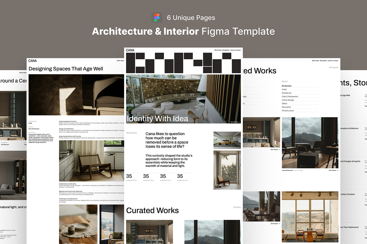 Architecture Figma Template, an UI Kit Template by Rozepaars Design