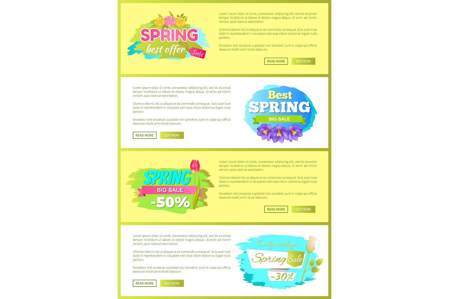 Super Spring Big Sale Advertisement Labels Flowers, a Decorative ...