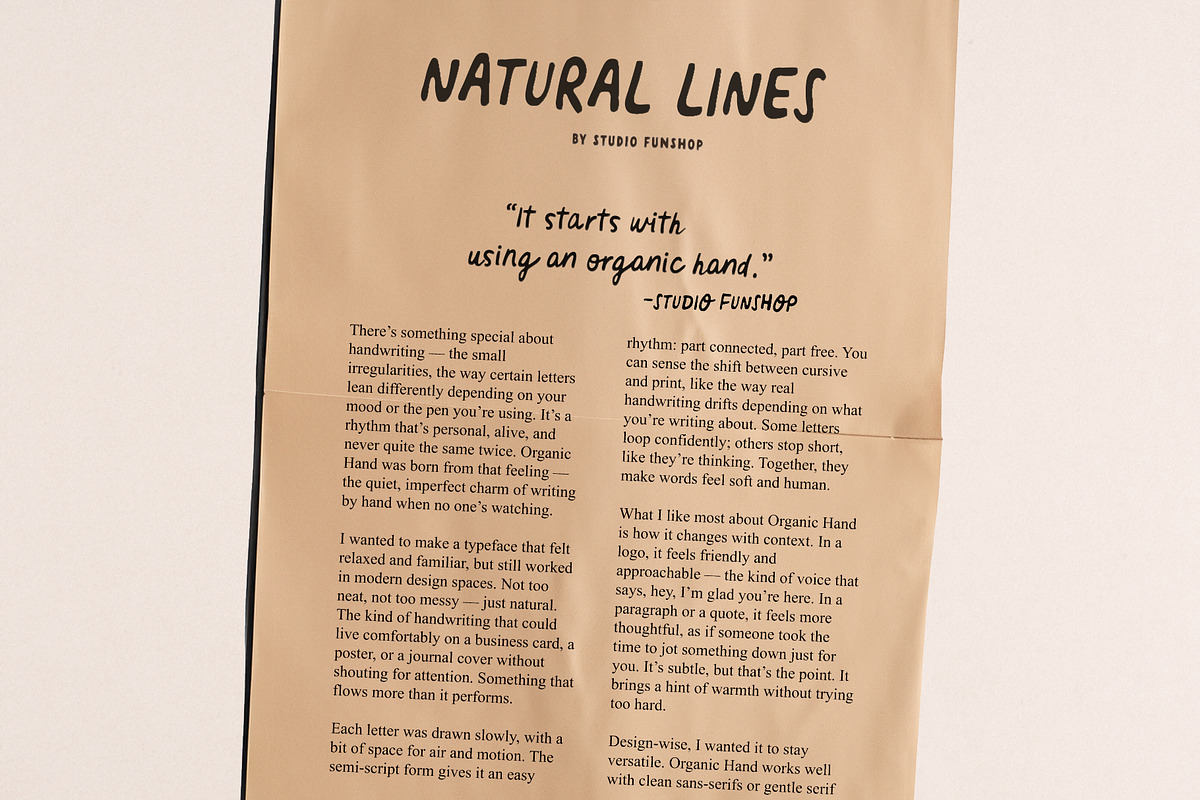 Organic Hand - Semi-script Font, a Font by Studio Funshop by Kelli