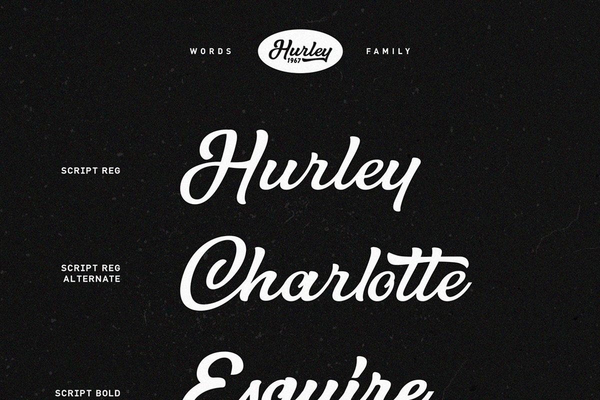 Hurley 1967 Family, a Script Font by RKS-Studio